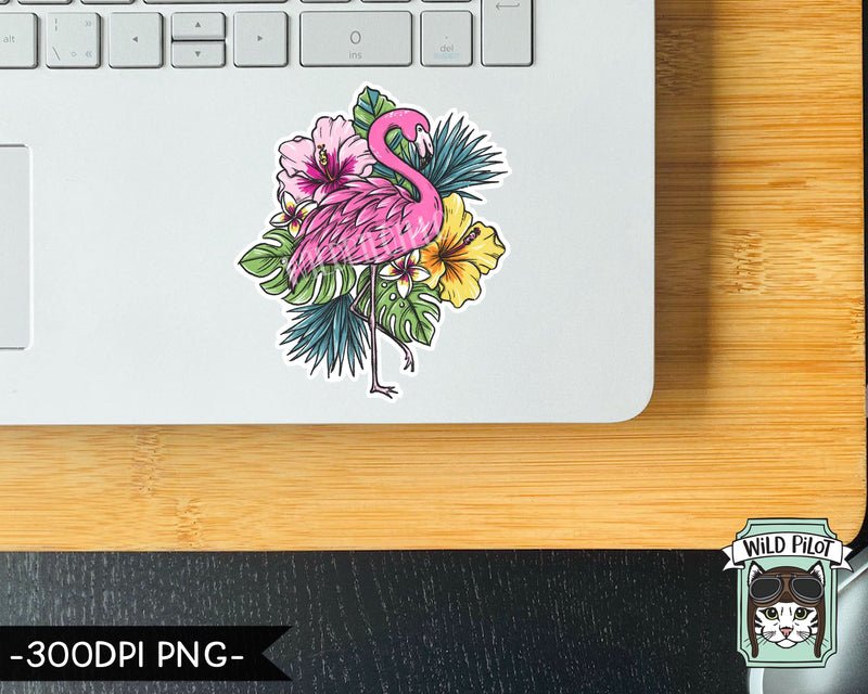 PRINTABLE Tropical Sticker Files PNG, Tropical Flower Illustrations ...