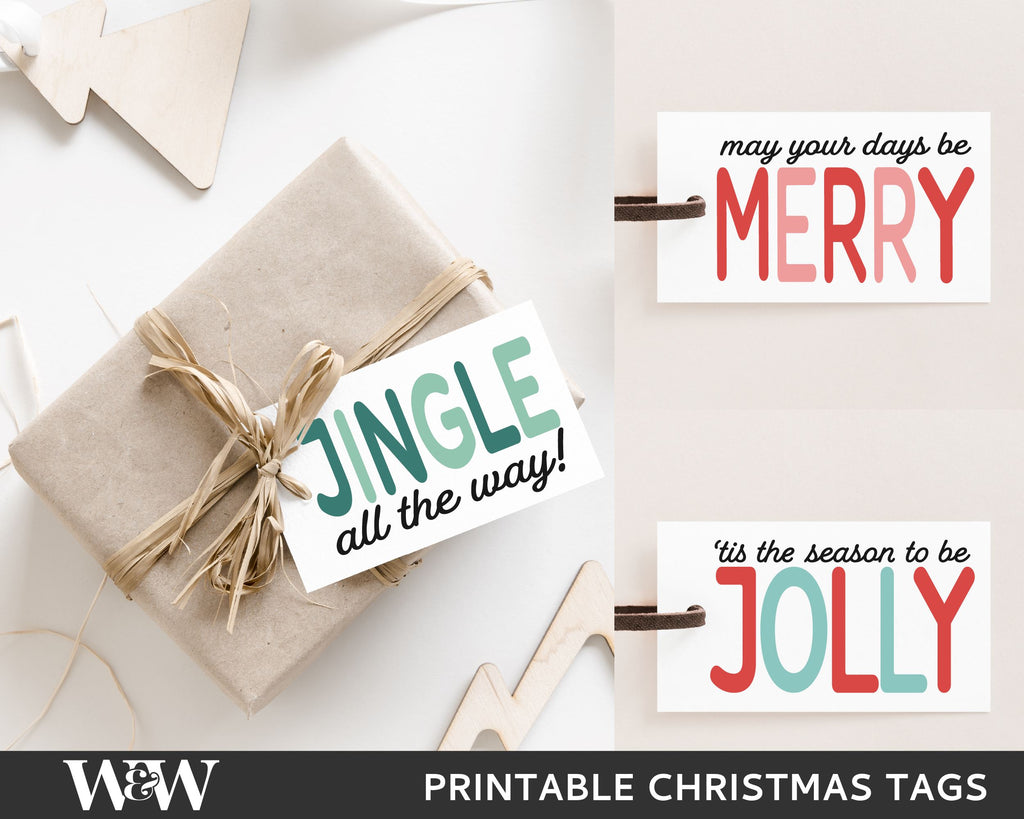 PRINTABLE Vintage Christmas Tags | Christmas Tag Bundle - So Fontsy