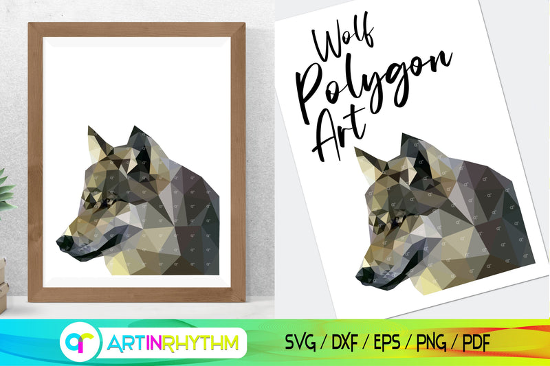 Printable wolf polygon wall art - So Fontsy