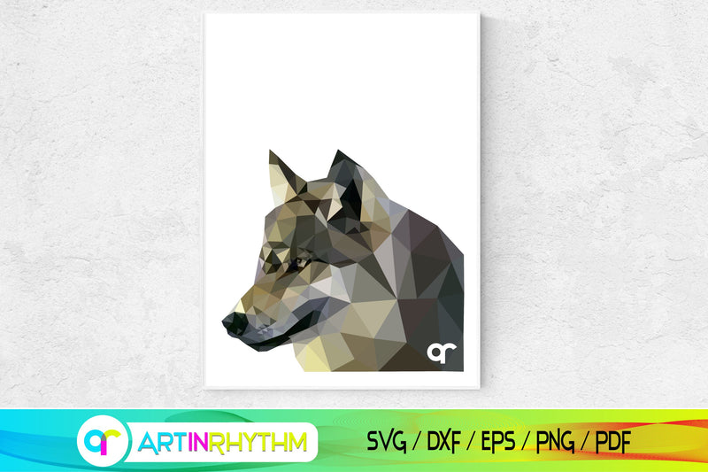 Printable wolf polygon wall art - So Fontsy