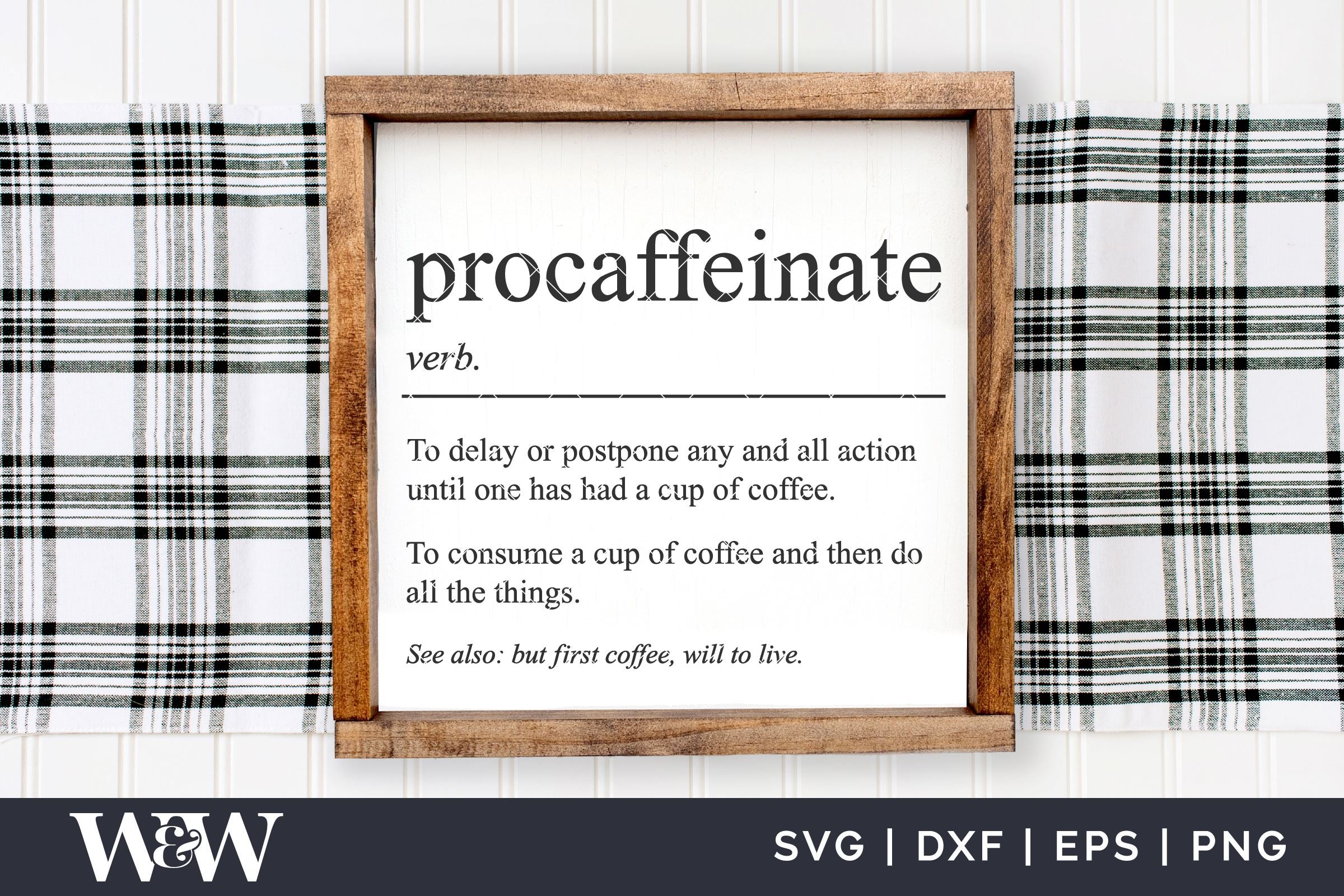 Procaffeinate Definition SVG | Funny Coffee SVG - So Fontsy