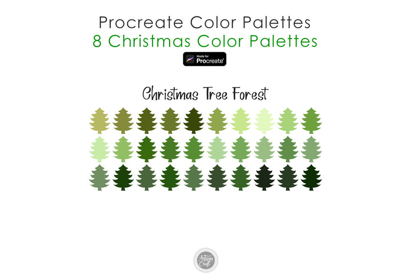 Procreate Christmas color palette | So Fontsy