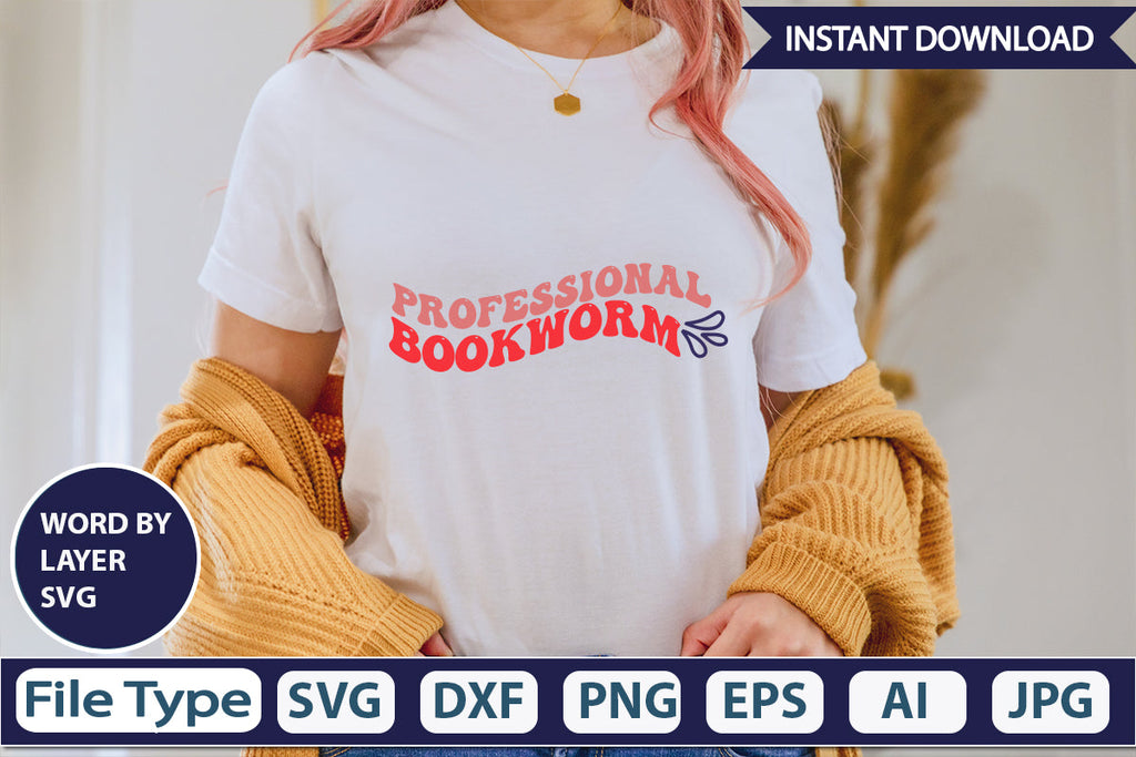 Professional Bookworm SVG Cut File - So Fontsy