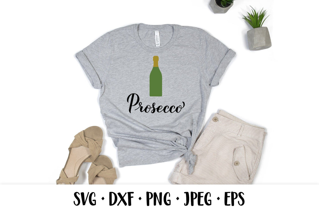 Prosecco SVG Alcohol SVG. Bottle of champagne SVG cut file - So Fontsy