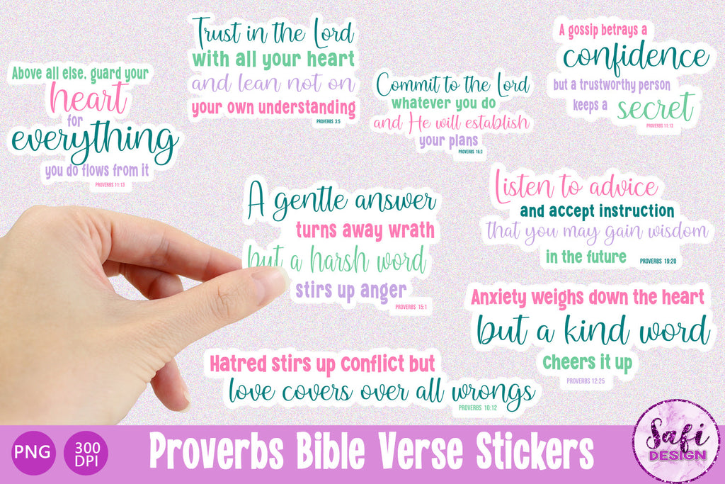 Proverbs Bible Verse Printable Stickers - So Fontsy