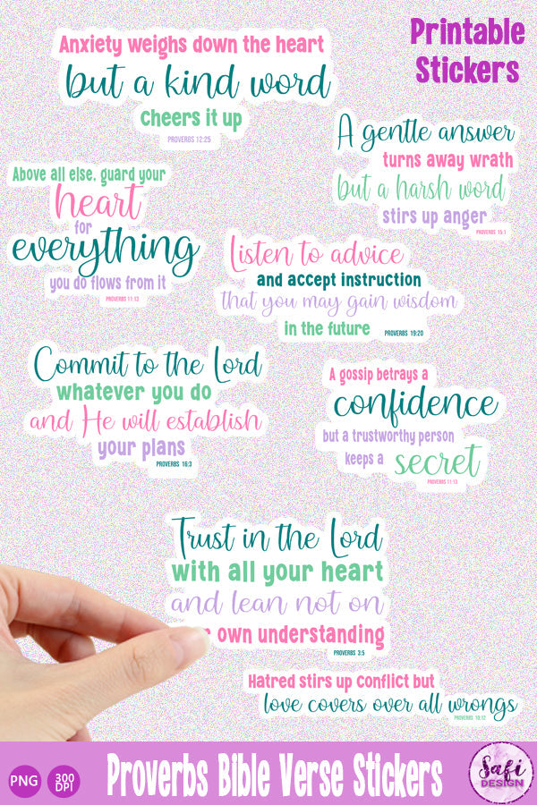 Proverbs Bible Verse Printable Stickers - So Fontsy