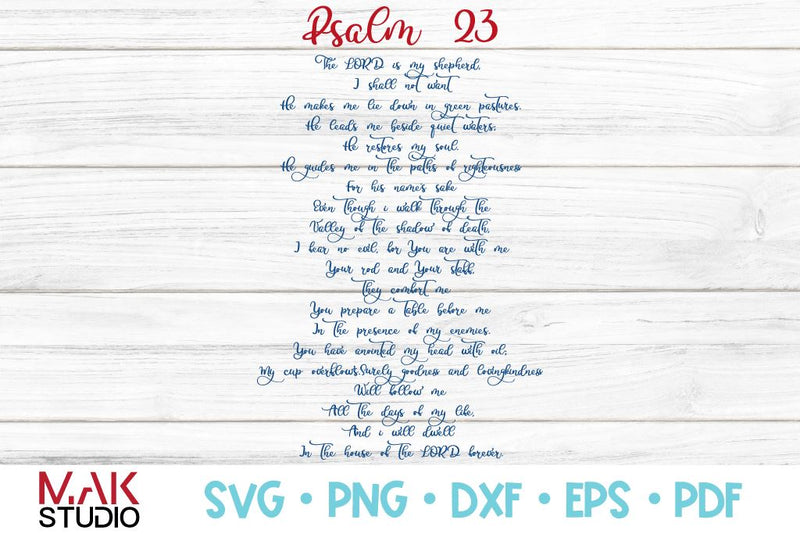 Psalm 23 svg, 23rd Psalm svg, Psalm 23 cut file, Psalm 23 dxf, psalm 23 ...