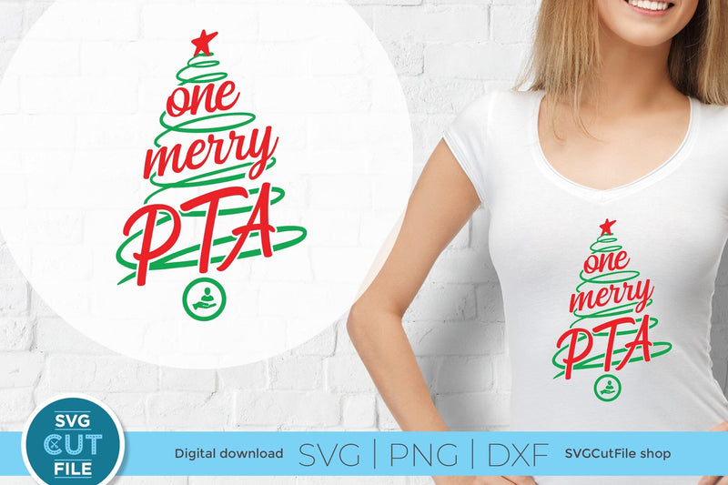 PTA Christmas svg, One Merry PTA - So Fontsy