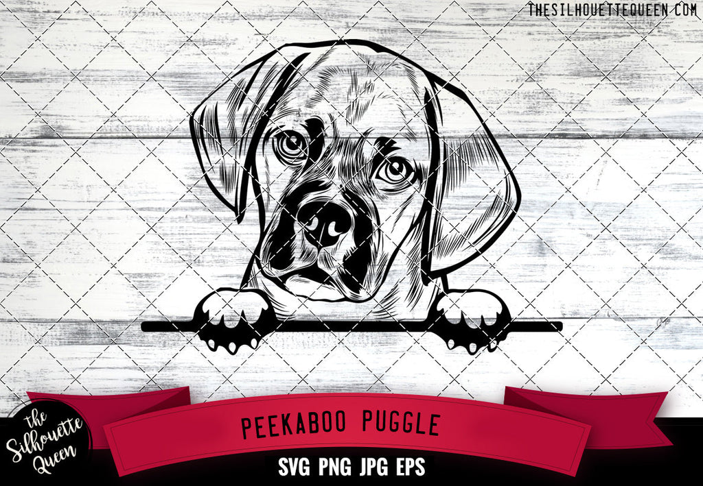 Puggle Peek A Boo | Peekaboo | Peeking Dog Face SVG for Glowforge, Cri ...