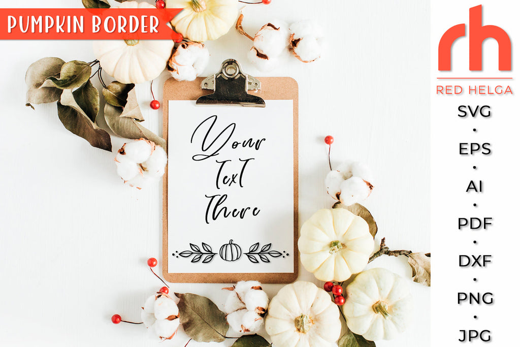 Pumpkin Border SVG - Fall Wreath Cut File - So Fontsy