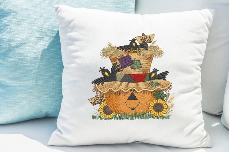 Pumpkin embroidery design, Autumn embroidery, Crow Patrol Fall Embroid ...
