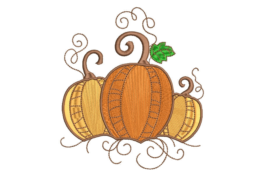 Pumpkin machine Embroidery Design, Fall machine Embroidery Design ...