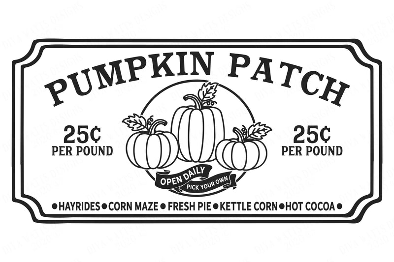 Pumpkin Patch | Fall Cutting File and Printable | SVG DXF and More ...