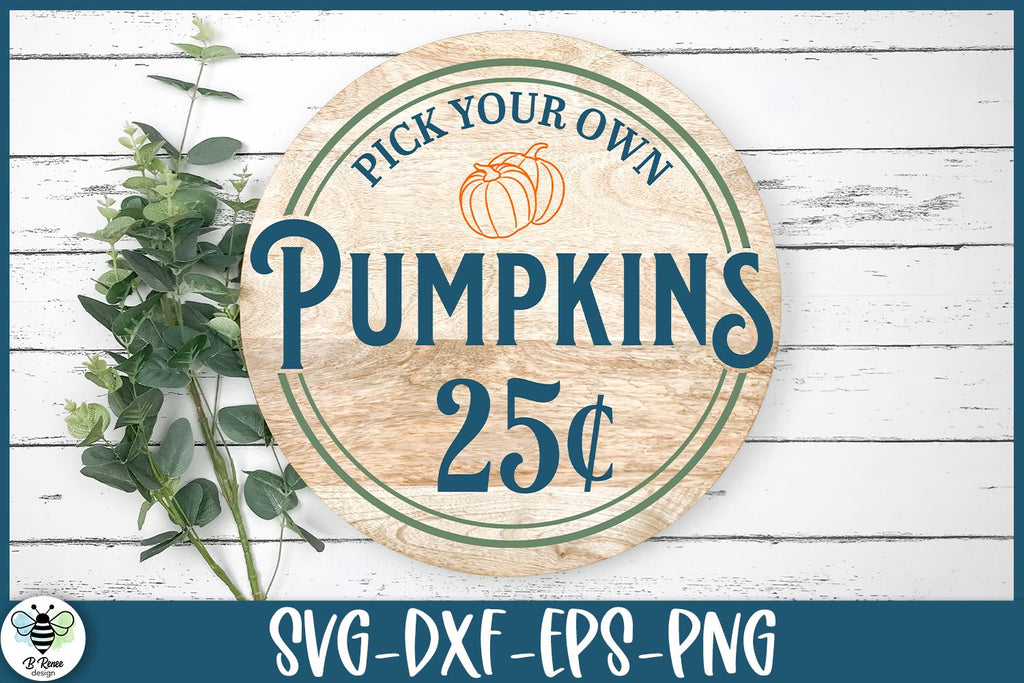 Pumpkin Patch Sign SVG | Fall Pumpkin Round Sign Cut File - So Fontsy