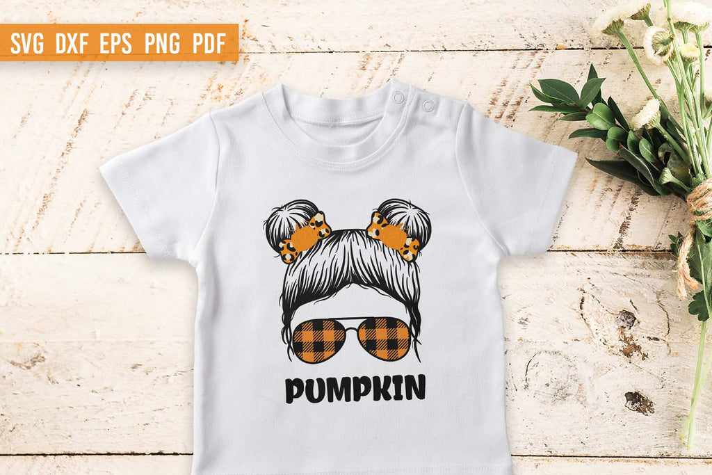 Pumpkin Spice Mom life Kid life SVG | Fall Messy Bun SVG - So Fontsy