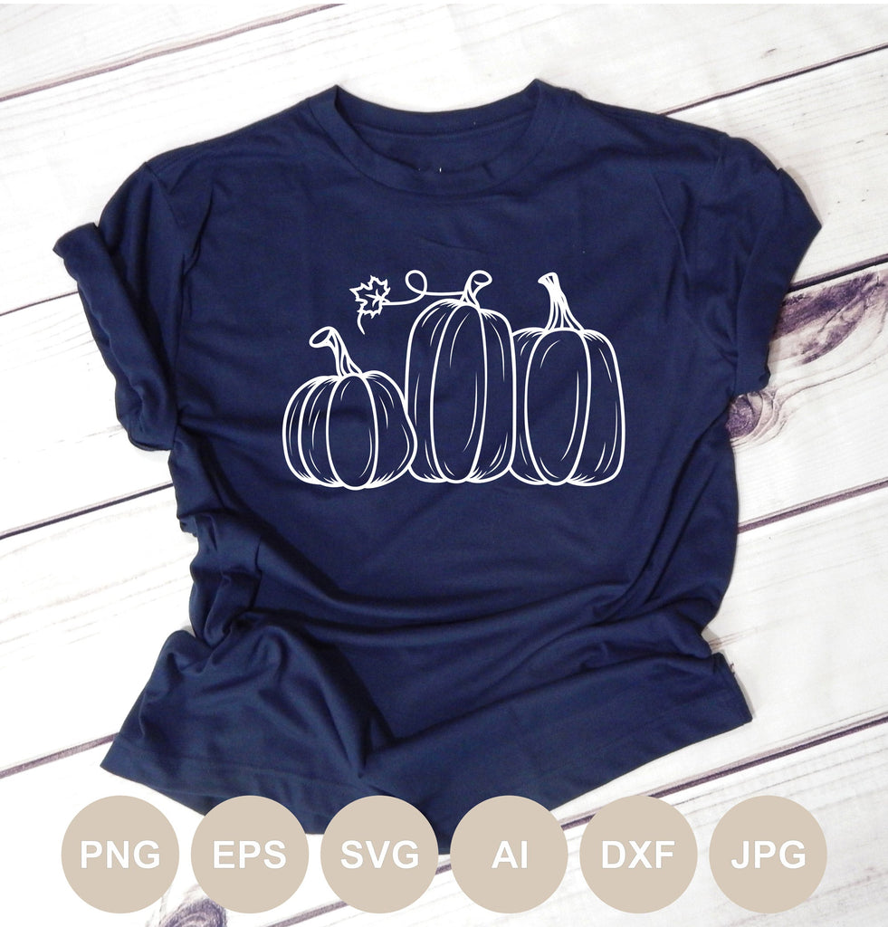 Pumpkin Svg file, Row Of Pumpkin svg, Halloween Pumpkin Cut file, Fall ...