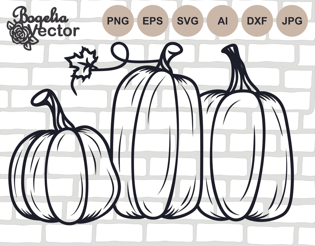 Pumpkin Svg file, Row Of Pumpkin svg, Halloween Pumpkin Cut file, Fall ...