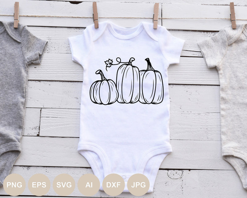 Pumpkin Svg file, Row Of Pumpkin svg, Halloween Pumpkin Cut file, Fall ...