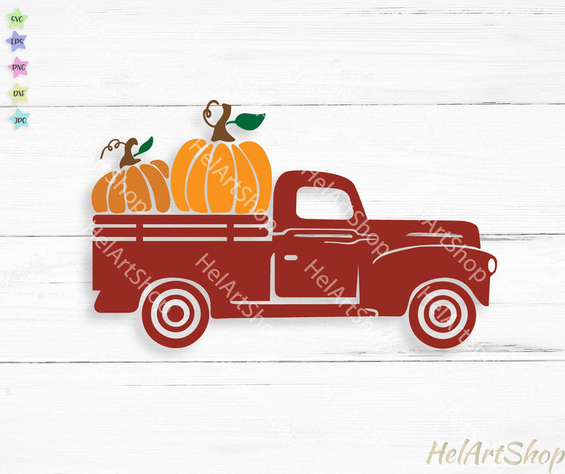 Pumpkin truck svg, Autumn svg - So Fontsy