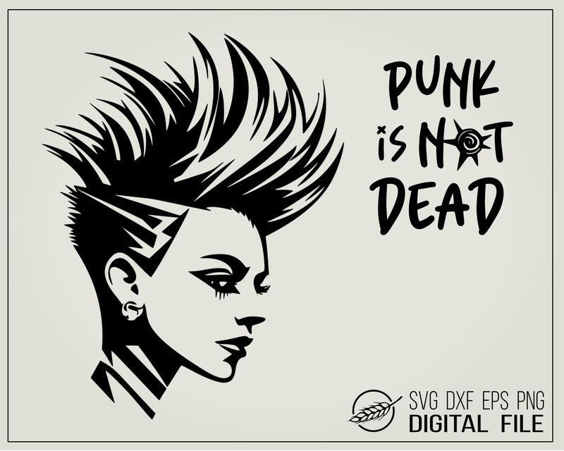 Punk girl 2 with quote SVG file - So Fontsy