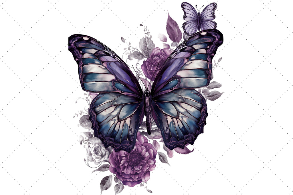 Purple Butterfly Sublimation Clipart - So Fontsy