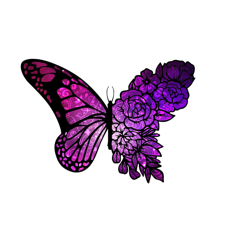 Purple mandala Flower monarch butterfly sublimation Download png ...