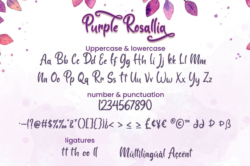 Purple Rosallia - Wedding Font - So Fontsy