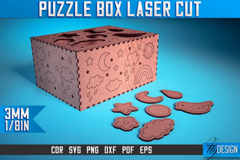 Puzzle Box Laser Cut SVG | Baby Game Design Laser Cut SVG Design | CNC ...