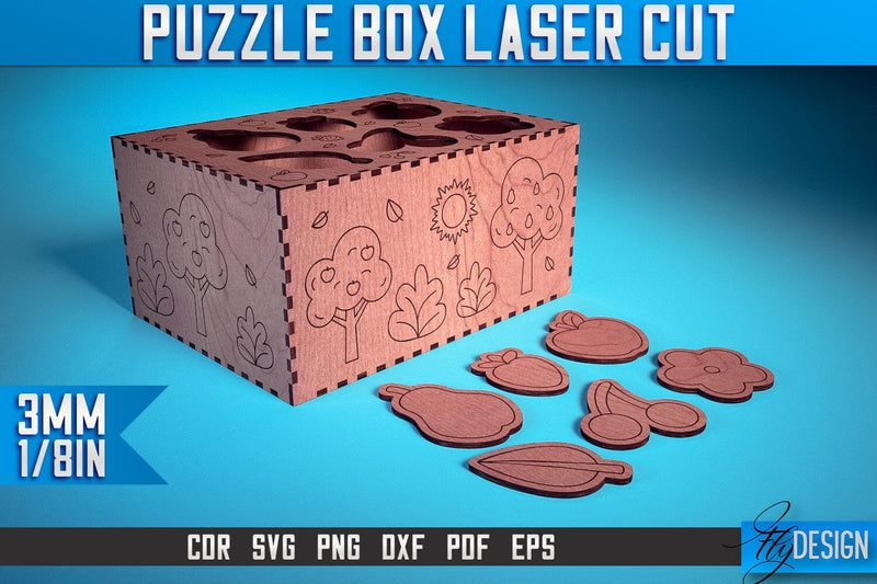 Puzzle Box Laser Cut SVG | Baby Game Design Laser Cut SVG Design | CNC ...