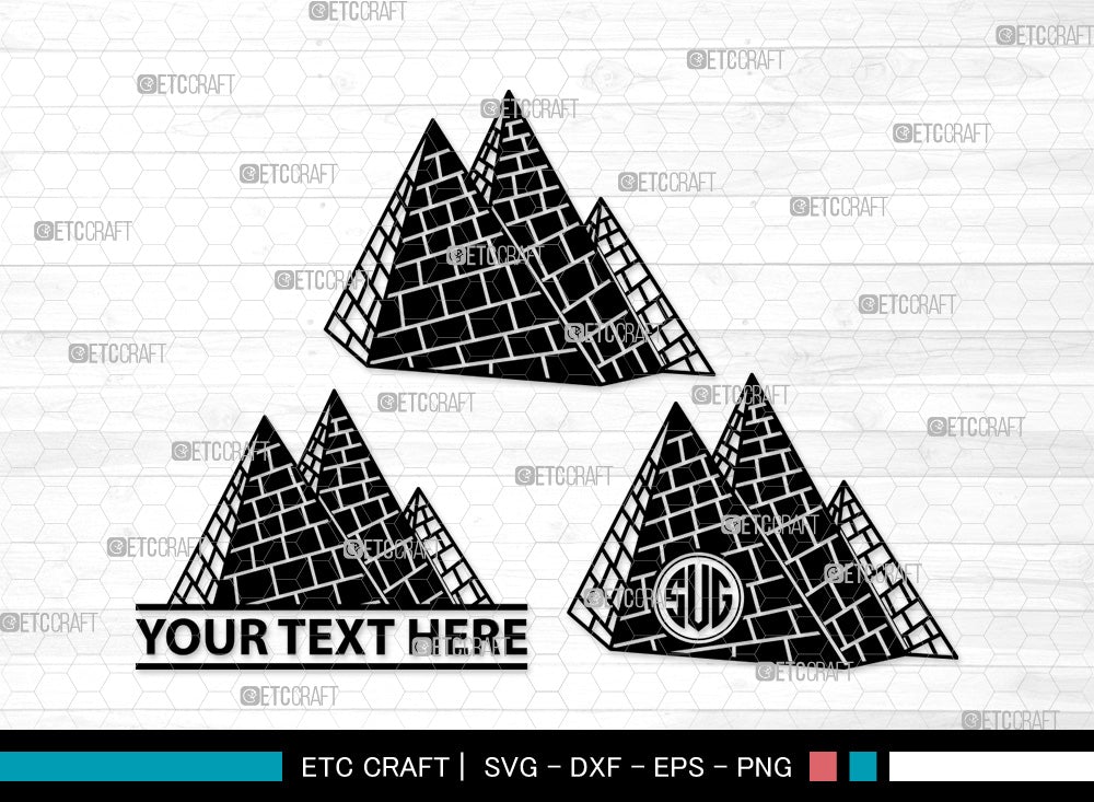 Pyramid Monogram SVG | Egypt Svg | Landmark Svg | Egeptian Svg ...