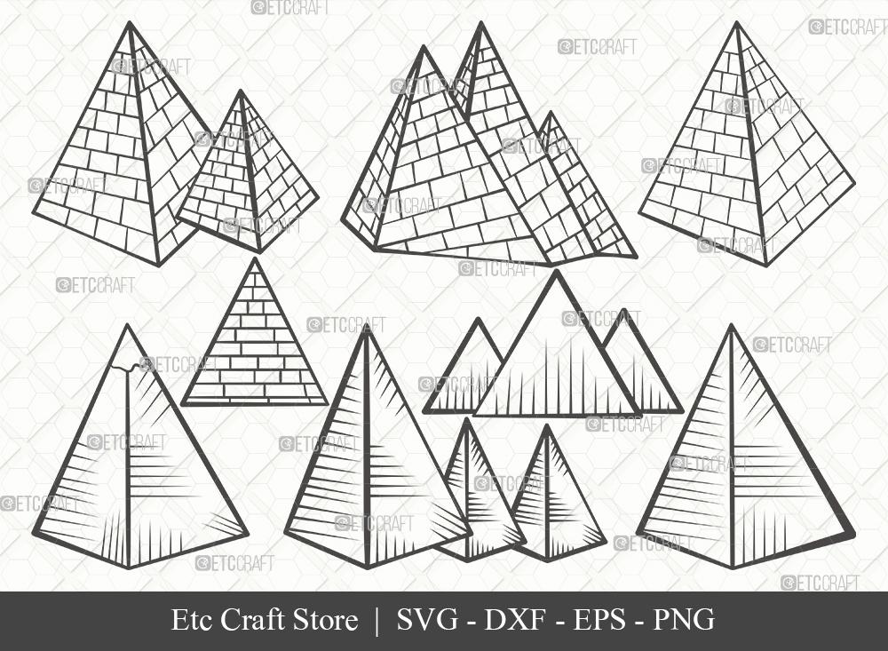 Pyramid Outline SVG Cut File | Egypt Svg | Landmark Svg | Egyptian Svg ...