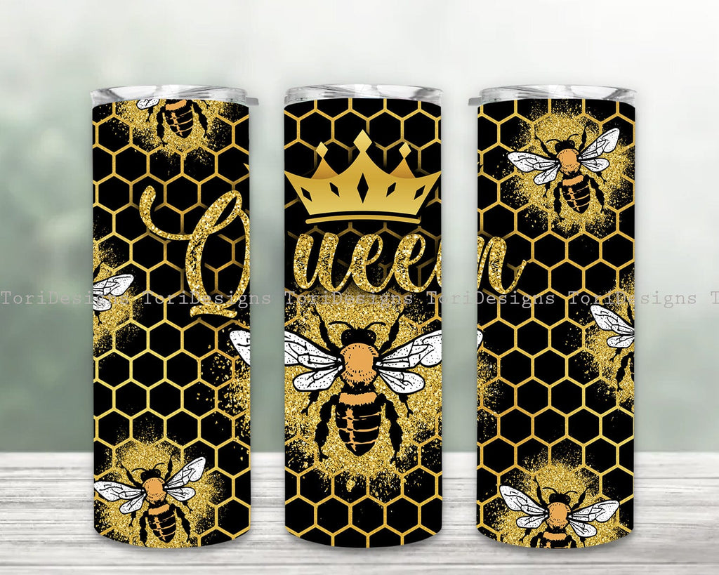 Queen bee tumbler sublimation design - So Fontsy