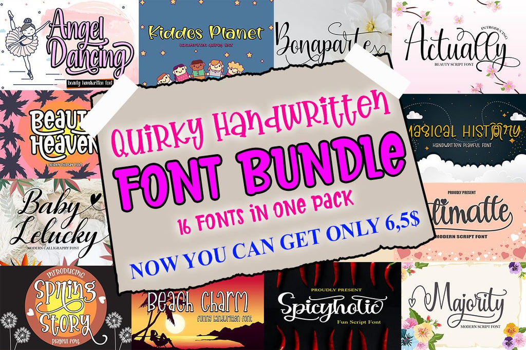 Quirky Handwritten Font Bundle - So Fontsy