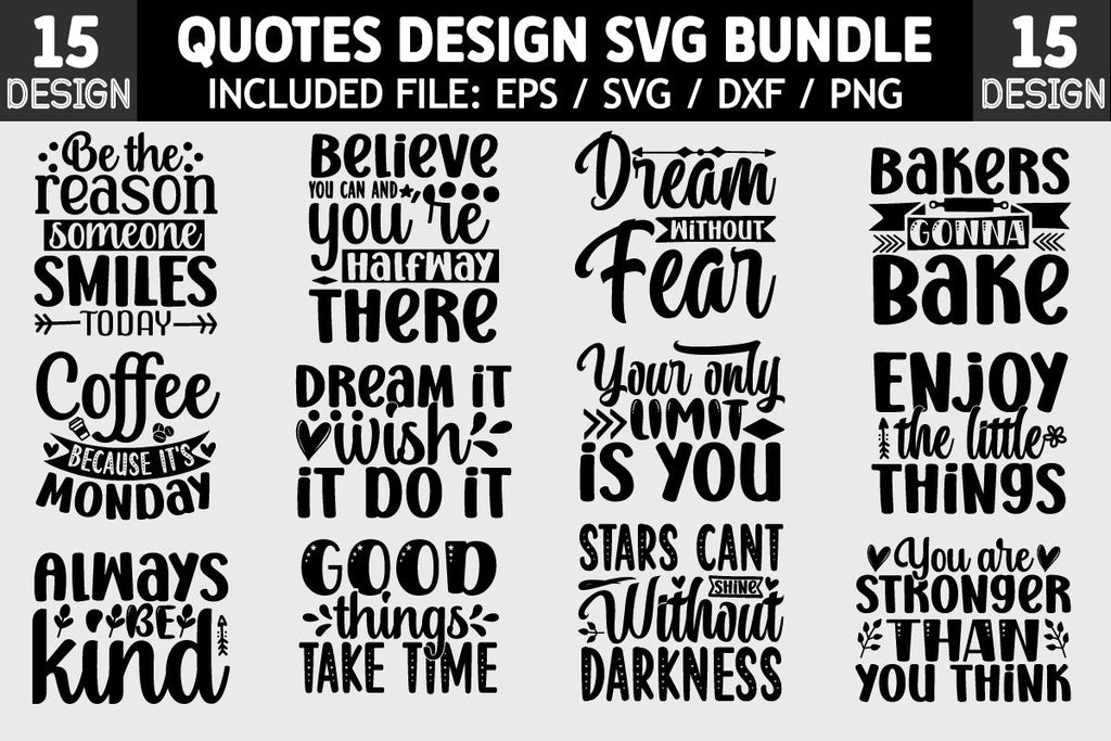 Quotes Design SVG Bundle Cut File - So Fontsy