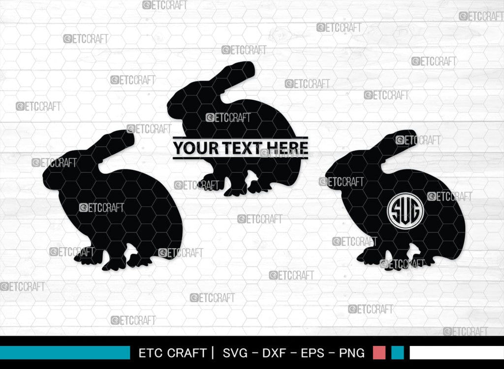 Rabbit Monogram, Rabbit Silhouette, Rabbit SVG, Hare Svg, Bunny Svg ...