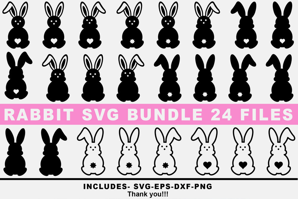 Rabbit Svg bundle, Bunny Svg bundle, Easter Bunny Svg, Easter Svg ...