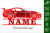 Race car name sign svg laser cut template - So Fontsy