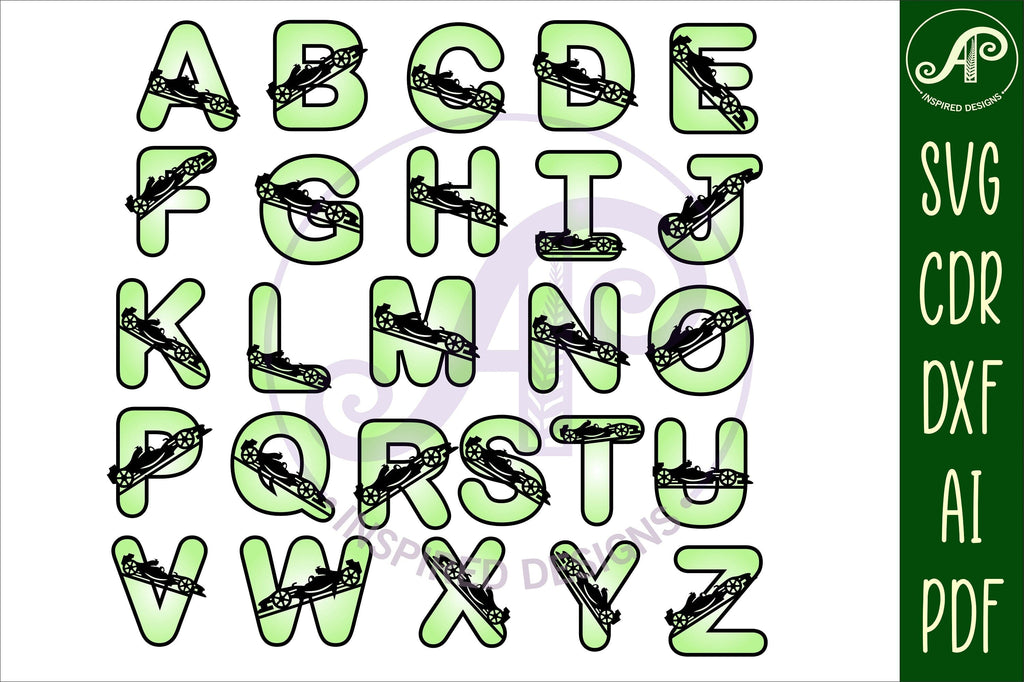 Racing car alphabet set. 2 layer 78 letters in total - So Fontsy