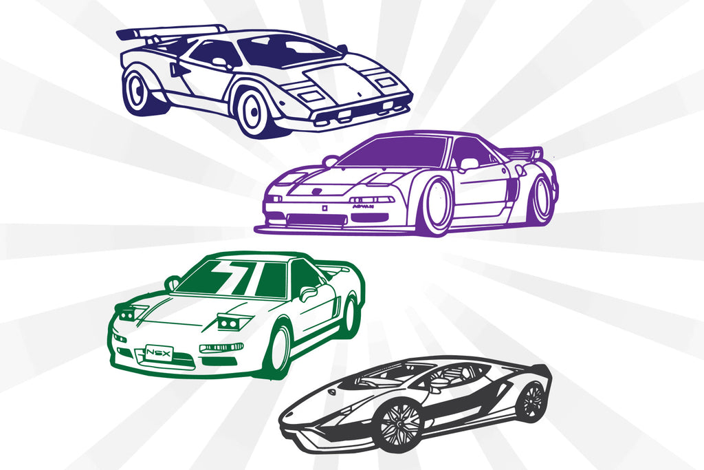 Racing Car Set Vector - So Fontsy