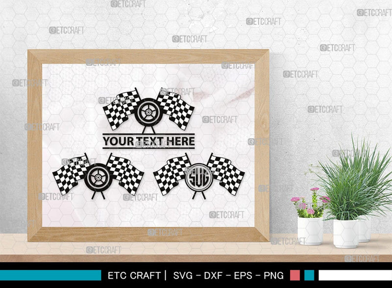 Racing Flag Monogram, Racing Flag Silhouette, Racing Flag SVG, Racing ...