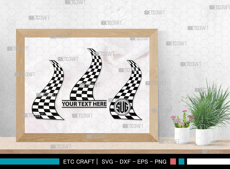 Racing Flag Monogram, Racing Flag Silhouette, Racing Flag SVG, Racing ...