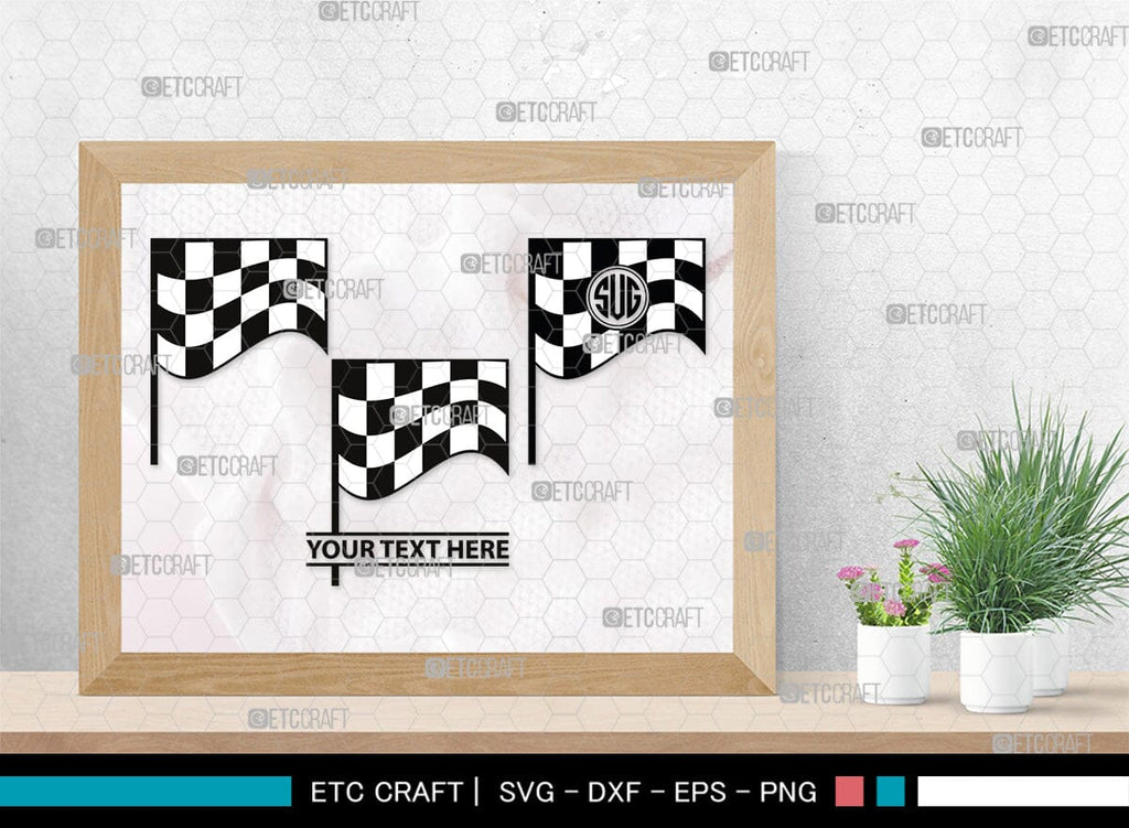Racing Flag Monogram, Racing Flag Silhouette, Racing Flag SVG, Racing ...