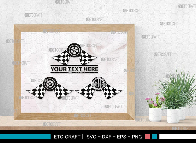 Racing Flag Monogram, Racing Flag Silhouette, Racing Flag SVG, Racing Svg, Start Flag Svg ...