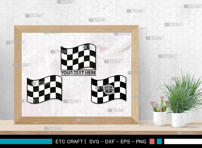 Racing Flag Monogram, Racing Flag Silhouette, Racing Flag SVG, Racing ...