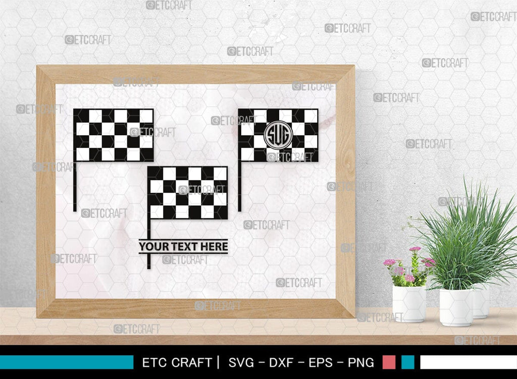 Racing Flag Monogram, Racing Flag Silhouette, Racing Flag SVG, Racing ...