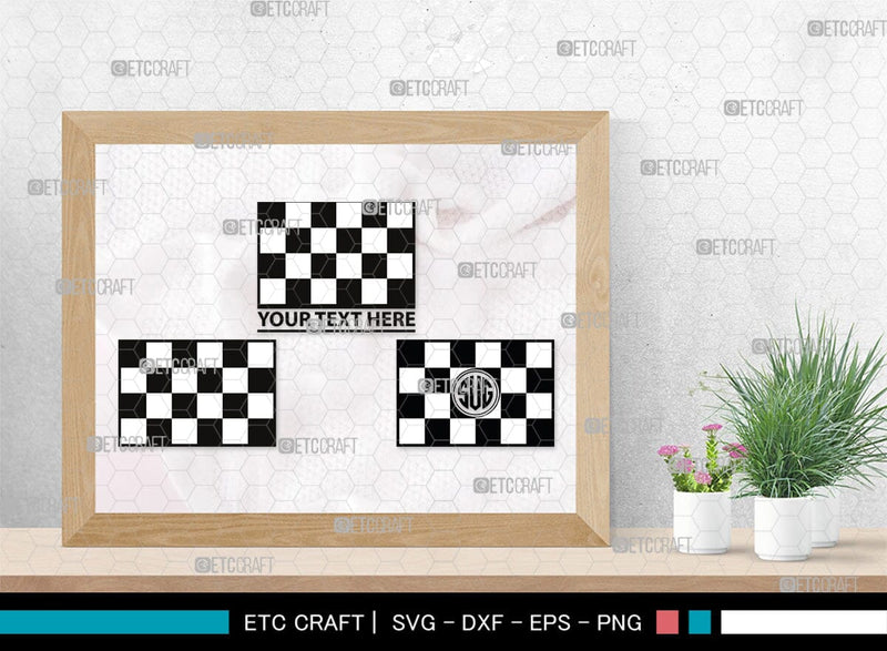 Racing Flag Monogram, Racing Flag Silhouette, Racing Flag SVG, Racing ...