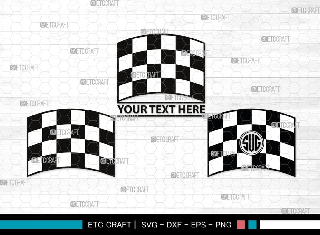 Racing Flag Monogram, Racing Flag Silhouette, Racing Flag SVG, Racing ...