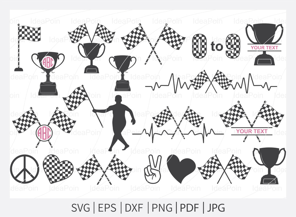 Racing Svg File, Racing Flags Svg, Racing heartbeat Svg, Peace Love ...