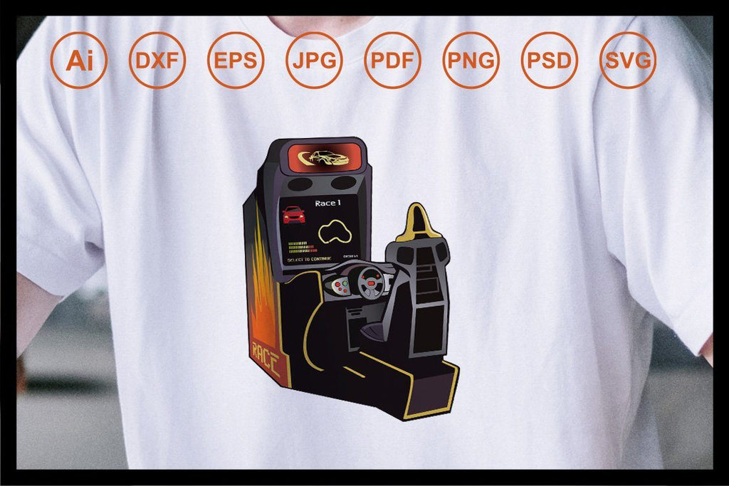 Racing video game console design illustration - So Fontsy