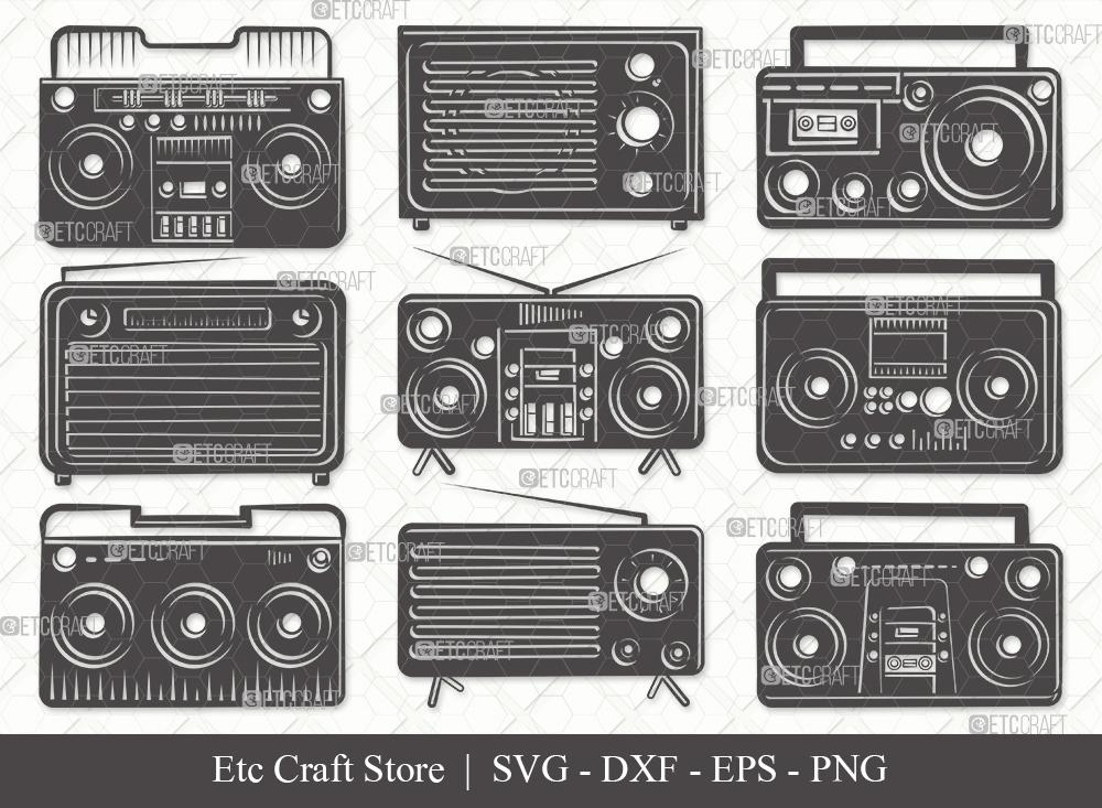 Radio Boombox Silhouette SVG Cut File | Radio Svg | Boombox Svg ...